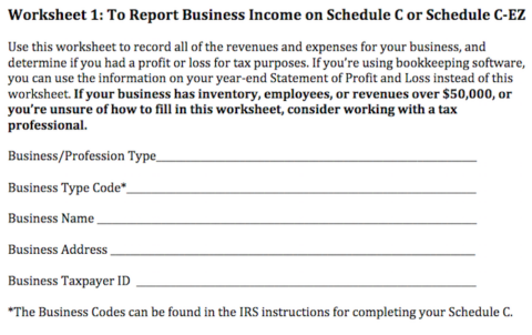 Business Income Worksheet - Michele Cagan, CPA